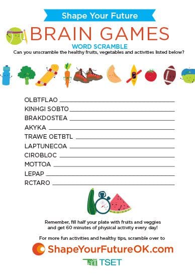 Word Scramble Activity Sheet | Shape Your Future
