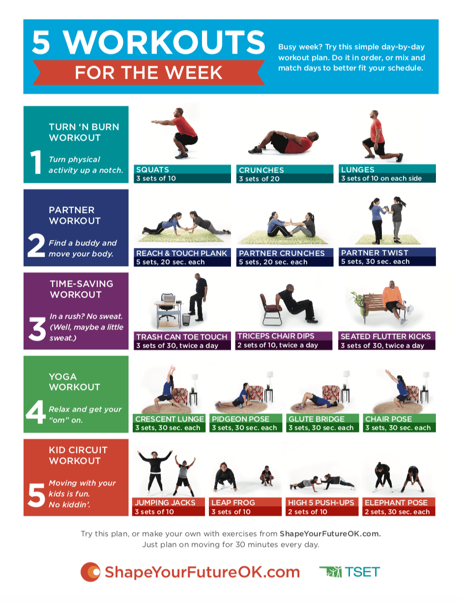 5 Day Workout Plan Workout Routine Shape Your Future OK TSET 5 Day Workout Plan Workout Routine Shape Your Future OK TSET